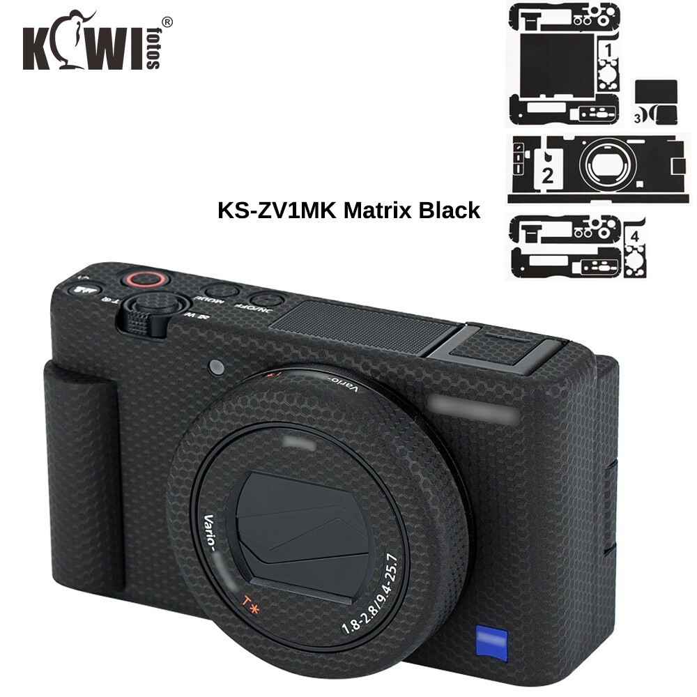 RQ＞Kiwifotos Anti-Scratch Camera Body Shadow Black Sticker For Sony ZV ...