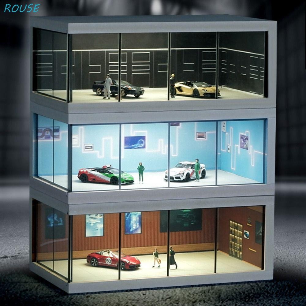 ROUSE Car Model Showroom, 1/64 Scale Simulate Garage Scene Model, Mini ...