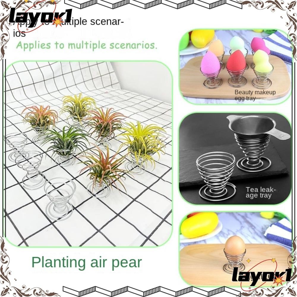 LAYOR1 Base plant stand, Metal Spring Hanging Rack Tabletop Tillandsia ...