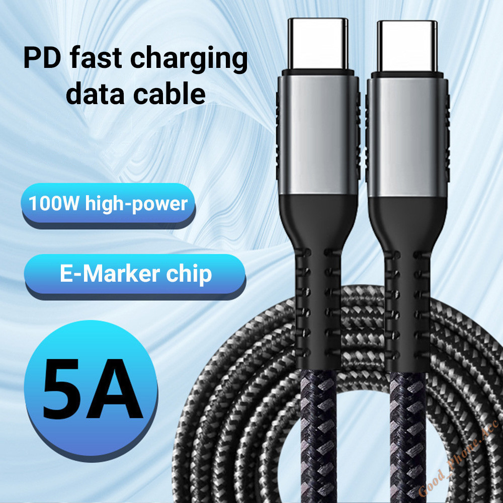 100W 60W 5A Type-C TO Type-C PD Fast Charge Data Cable for Xiaomi ...