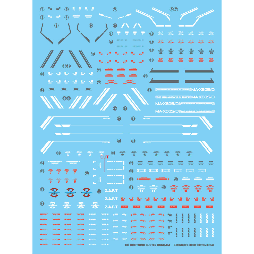 G-Rework HG Lightning Buster Waterslide Decals | Shopee Philippines