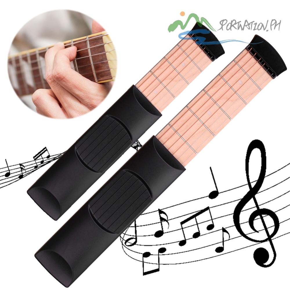 6 String 4/6 Fret Pocket Guitar Practice Neck Portable Guitar Chord ...