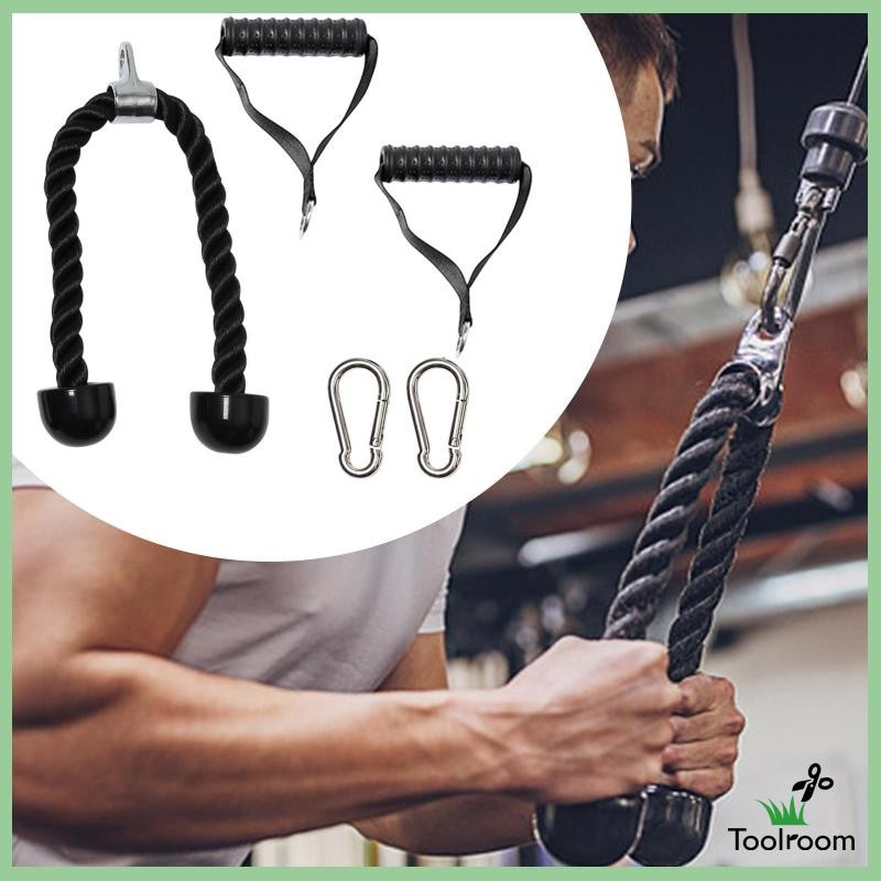[Toolroom] Tricep Rope LAT Pulldown Attachment Portable Nylon for Cable ...