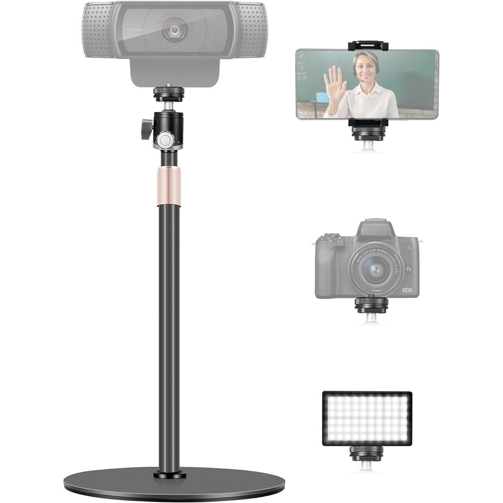 Webcam Stand, Upgraded 23.8'' Height Adjustable Desktop Mount with Cell ...