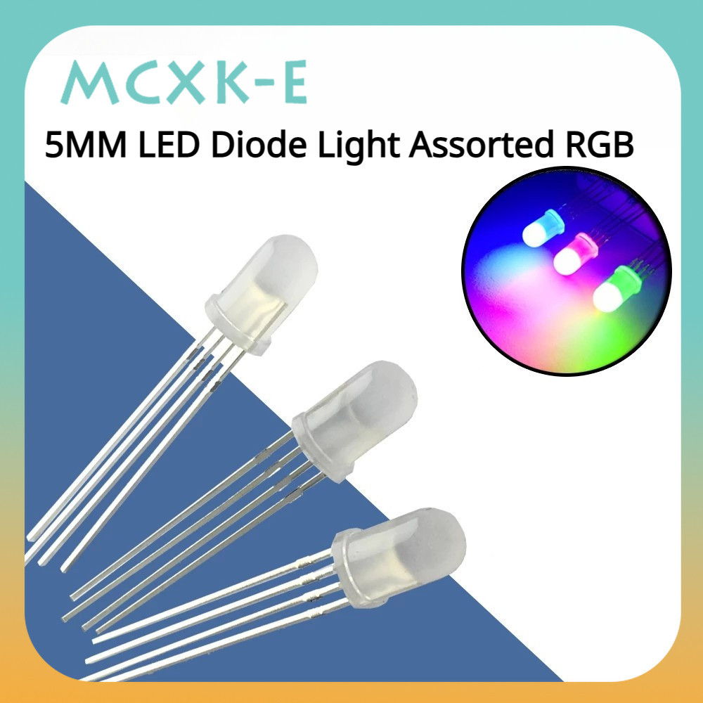 MCXK-E 10Pcs Multicolor 4pin 5mm RGB Led Diode Light Lamp Tricolor ...