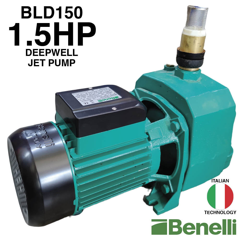 Benelli Deepwell Jet Water Pump 1.5HP with Ejector and Adapter BLD150 ...