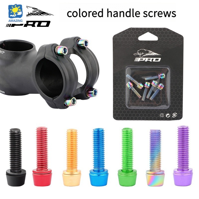 Mountain Bike Bicycle Handle Screw Titanium-Plated Color ScrewsM5 ...