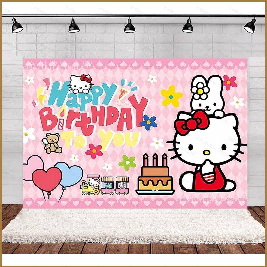 Sanrio Hello Kitty Birthday theme backdrop banner party decoration ...