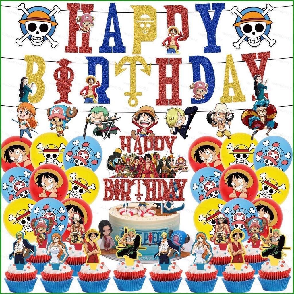 LJ One Piece Monkey D Luffy theme kids birthday party decorations ...