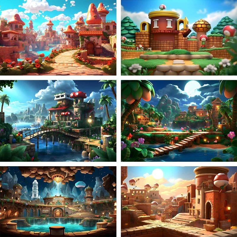 Super Mario Backdrop For Baby Shower New Born Cake Smash Boy Girl ...