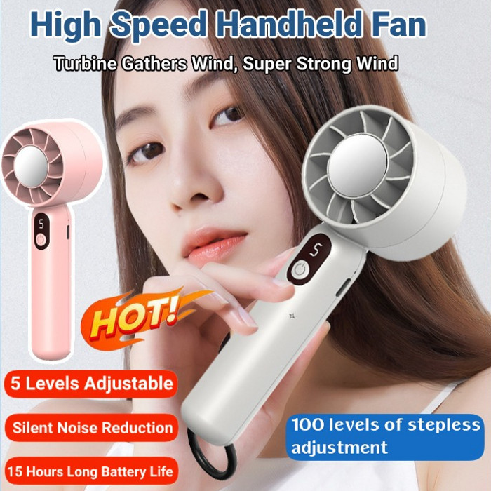 Jisu Turbo High Speed Handheld Super Strong Wind rechargeable Fan ...