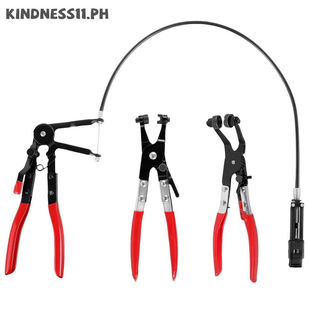 3Pcs Hose Clamp Pliers Kit Long Reach Wire Spring Hose Clamp Plier Flat ...