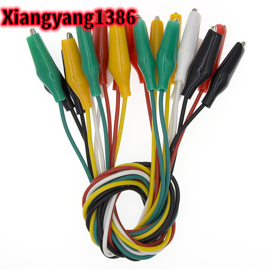 1set 10pcs Alligator Clips Electrical DIY Test Leads Alligator Double ...