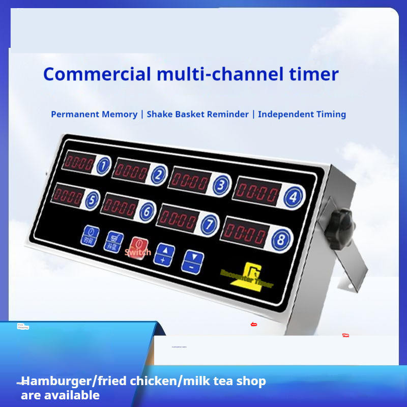 8-channel timer commercial restaurant kitchen reminder baking countdown ...