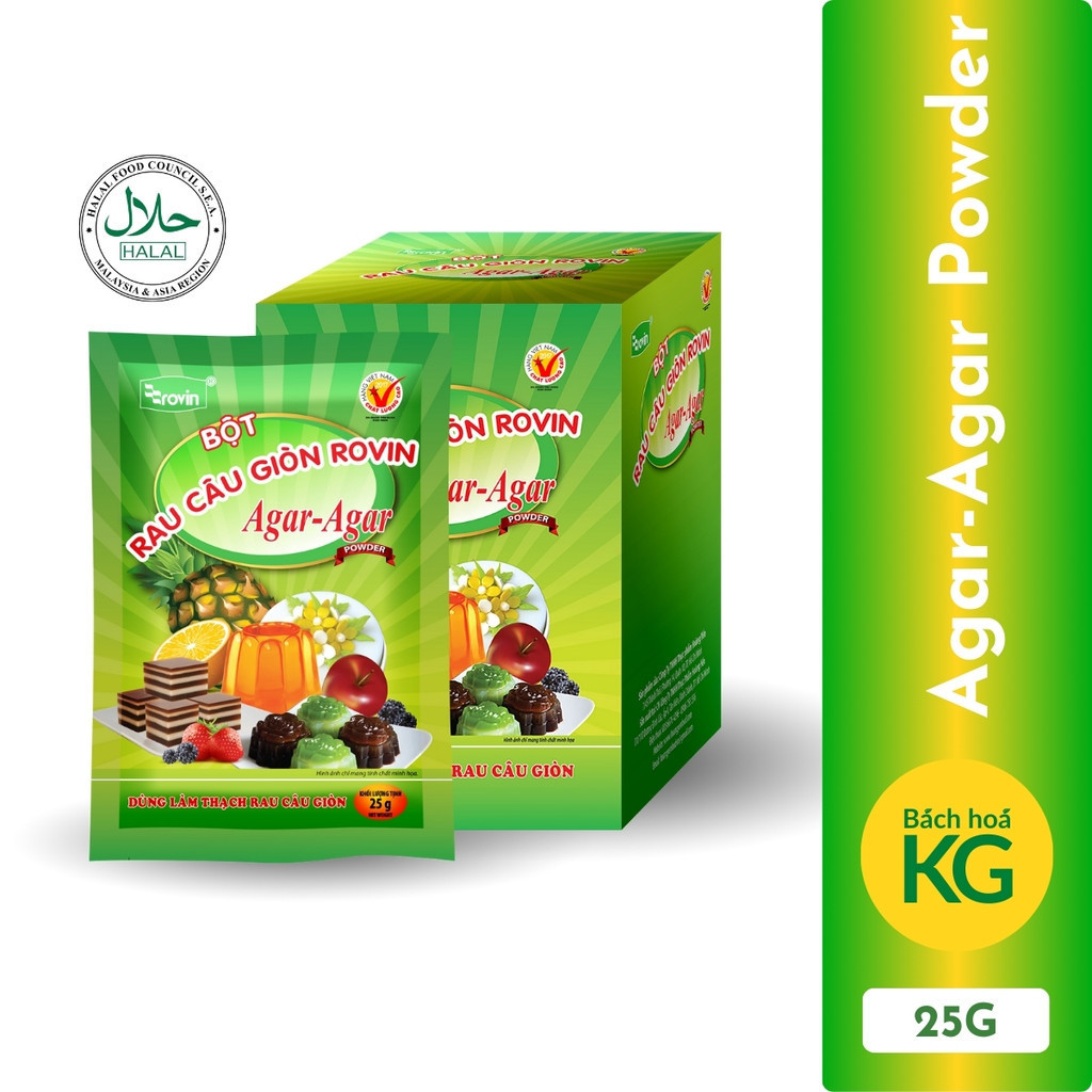 Rovin Agar Crispy Jelly Powder 25g - Bột Rau Câu Giòn Agar - Agar Agar ...