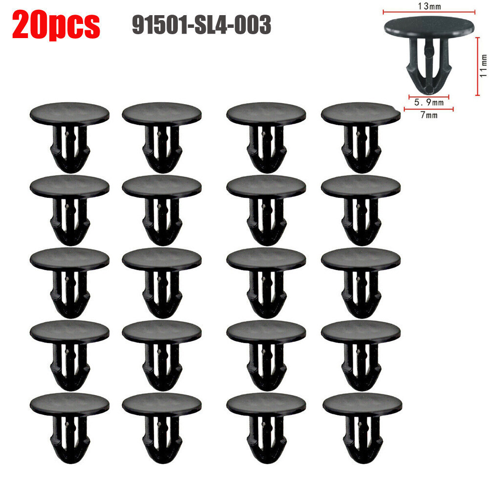 GG+Black Nylon 6 MM Car Clips Cowl Grille Clips 20Pcs 91501-SL4-003 For ...