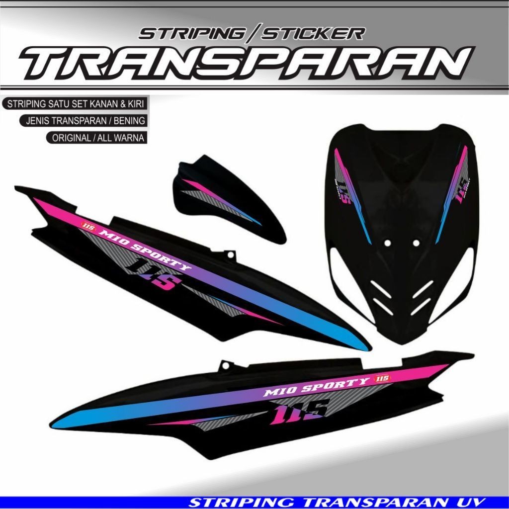 MIO SPORTY MOTORCYCLE STRIPING LIST TRANSPARENT SIMPLE LINE STICKER ...