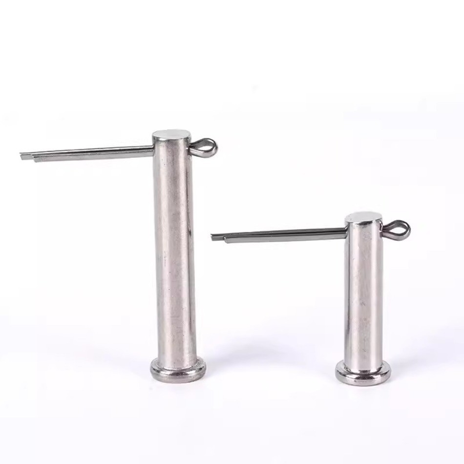 304 Stainless Steel Pin Shaft GB882 Flat Head with Hole Cylindrical Pin Fixed Pin Nail Shaft Pin ...