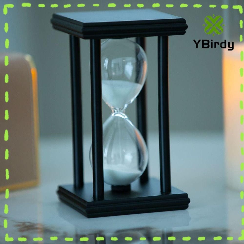 YRBWDYZDH Hourglass Sand Timer, White Sand Black Wooden Sandglass Timer ...