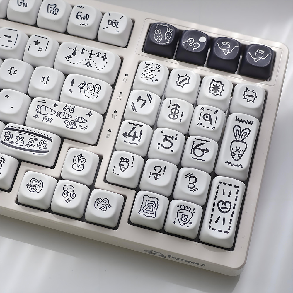 Carrot Rabbit Keycaps 131Keys/Set PBT Keycap - MOA Profile Custom ...