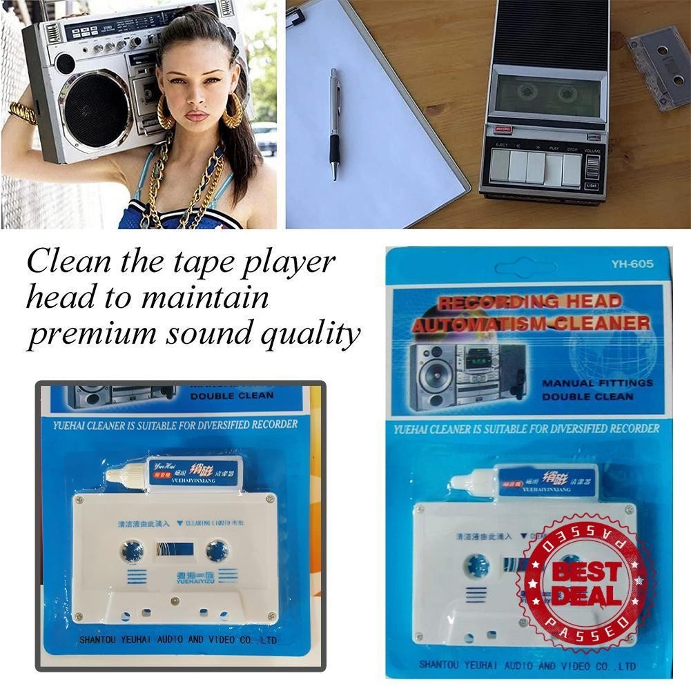 Audio Cassette Tape Head Cleaner For Home Players Top Line Wetdry ...