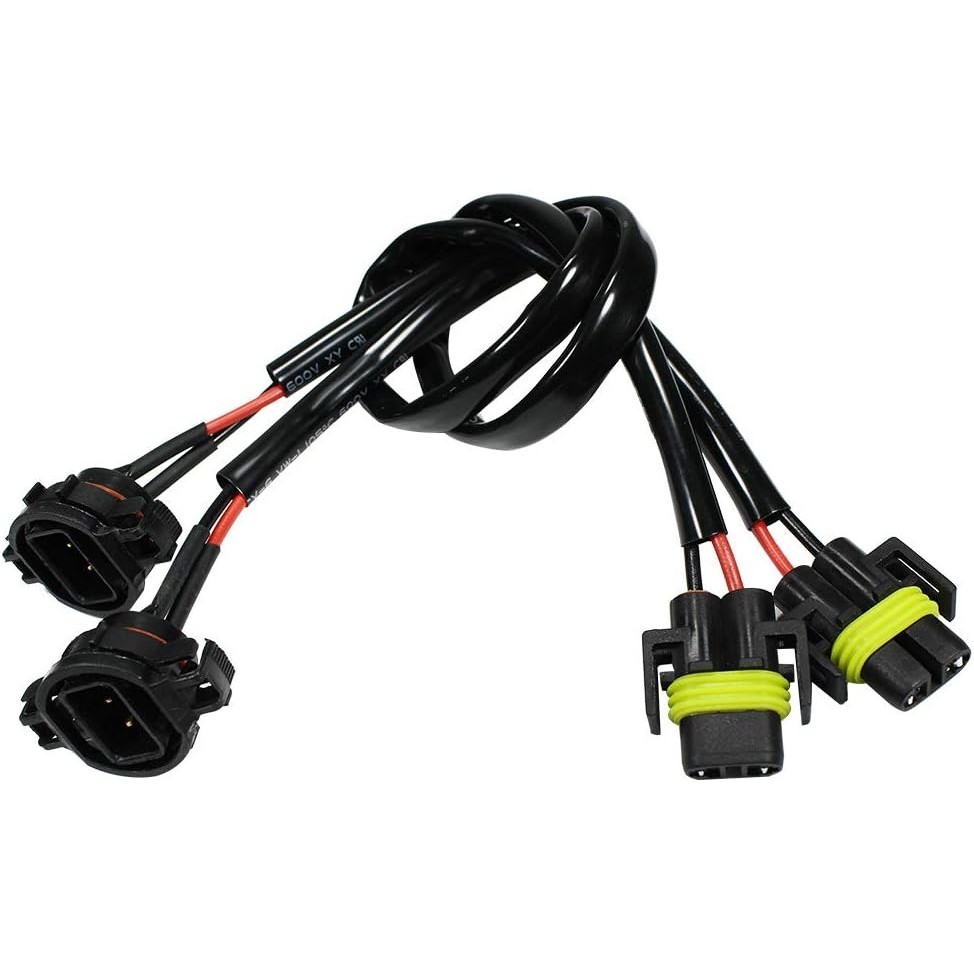2 Pcs 5202 H16 to H11 881 H8 Pigtail Socket Connector Wire Adaptors for ...