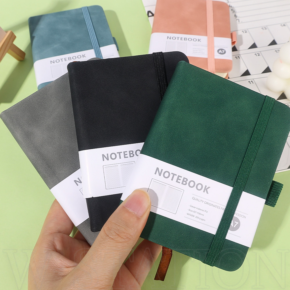Mini Pocket A7 Notebook - 100 Sheets Horizontal Line Notepad - PU ...