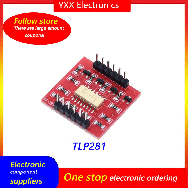 TLP281 4-way optocoupler isolation module high and low level expansion board electronic building ...