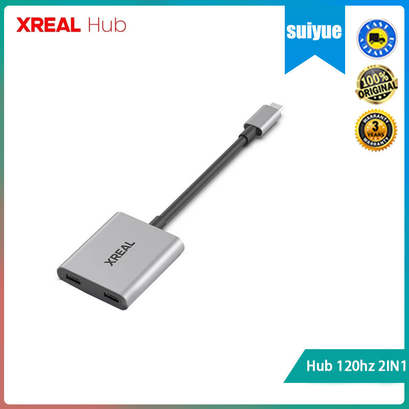XREAL Hub 120hz 2IN1 USB-C PD Fast Charging Adapter Portable Video Adapter For XREAL AIR/AIR2 ...