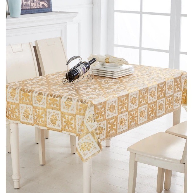 Tablecloth Square Table Mantel Gold Stamping Waterproof Tablecloth 6 ...