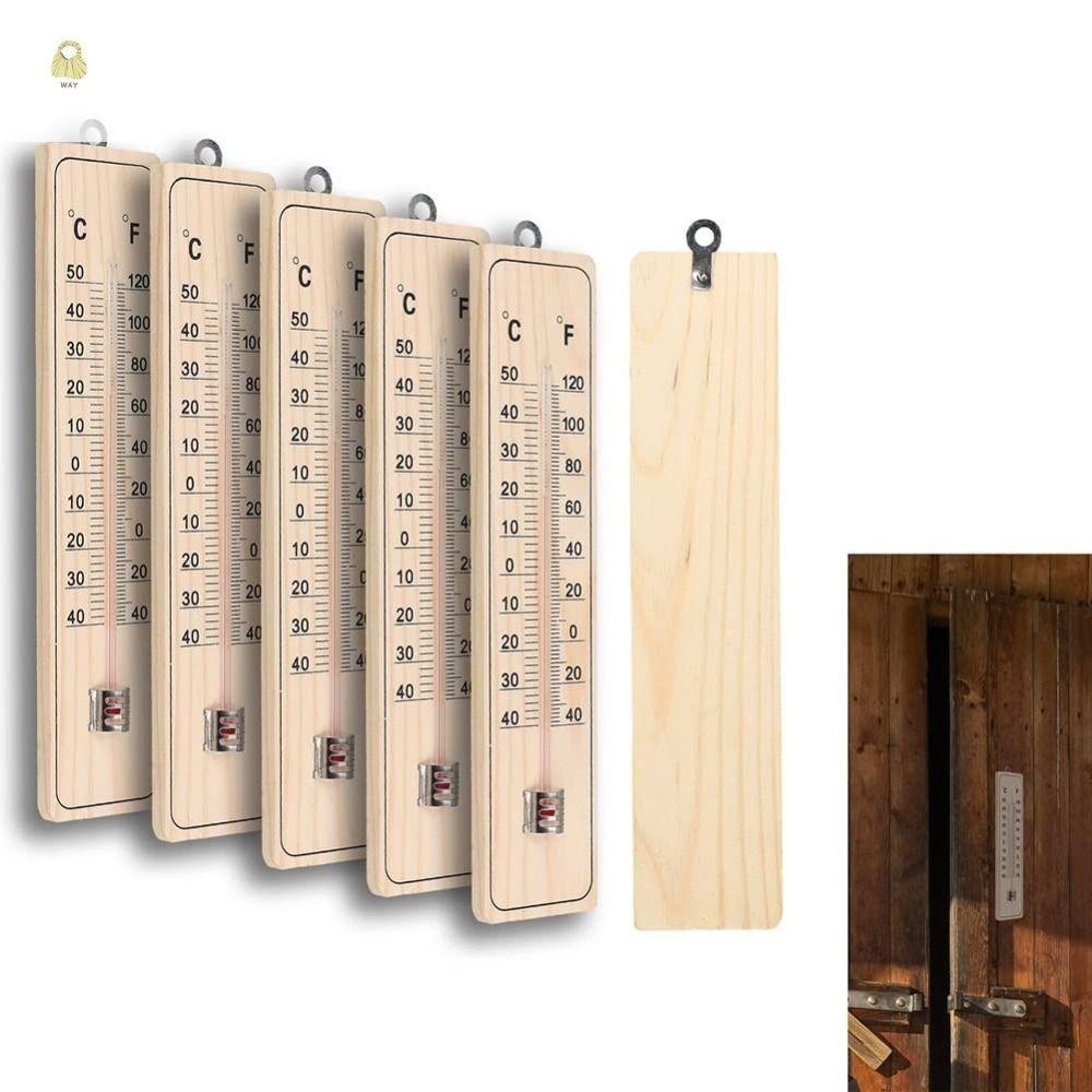 WAY Wooden Thermometer, Clear Wooden Temperature Gauge, Measuring Meter ...