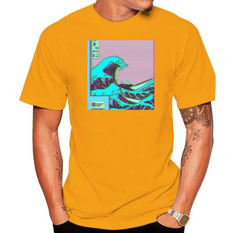The Great Wave Off Vaporwave Kanagawa Men T Shirt Vintage Pure Cotton ...