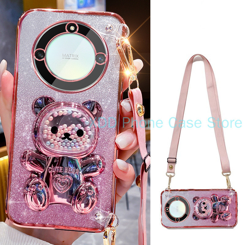 Casing Huawei Honor X9B X9A Case Electroplating Transparent Glitter 3D ...