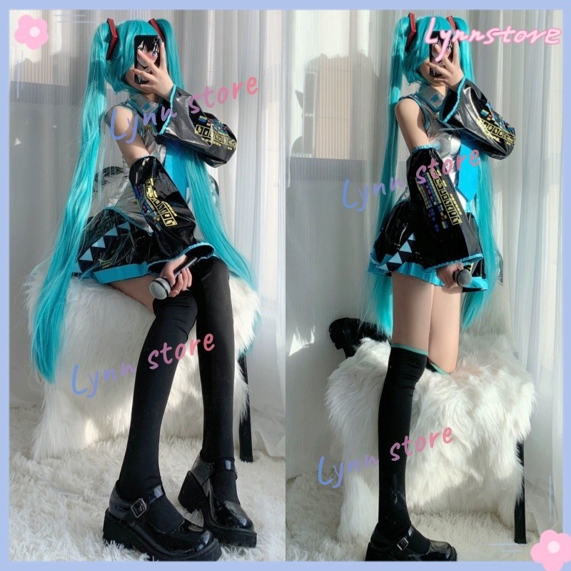 COD VOCALOID HATSUNE MIKU Cosplay Costume MIKU Anime Outfits Wig Set ...