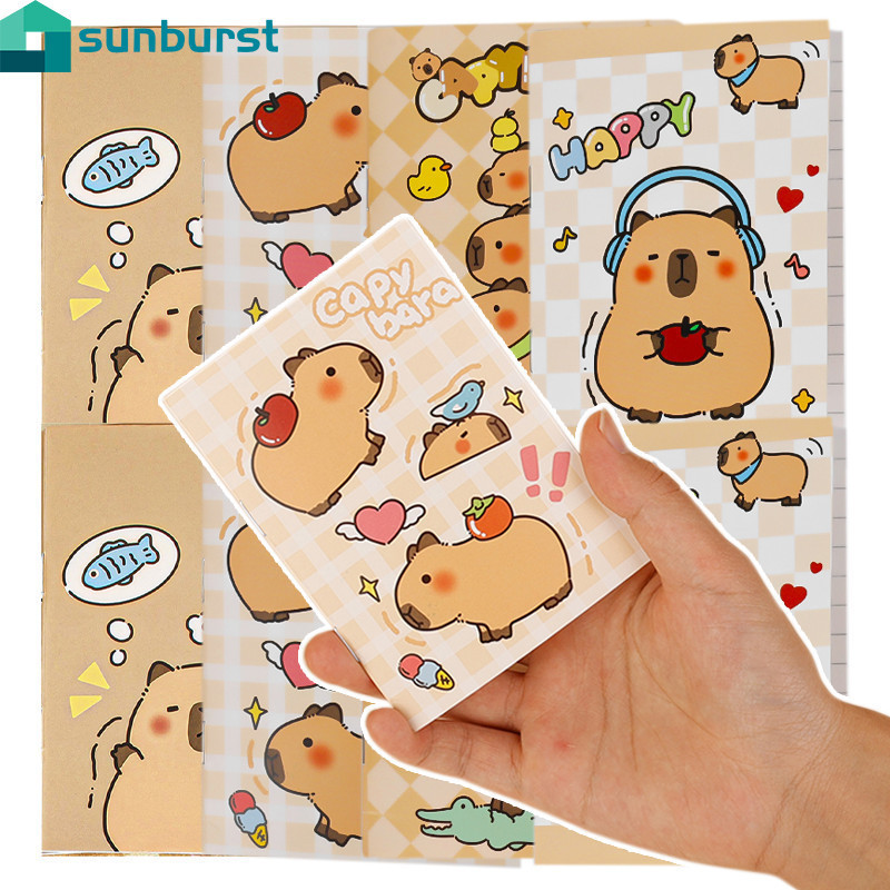 4Pcs Cartoon Capybara A7 Notebook - Thickening, Cute, INS - Office ...