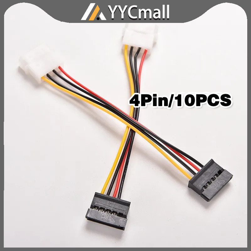 10Pcs Male To SATA 4 Pin Molex-15 Pin HDD Sata Power SATA Power Cable ...