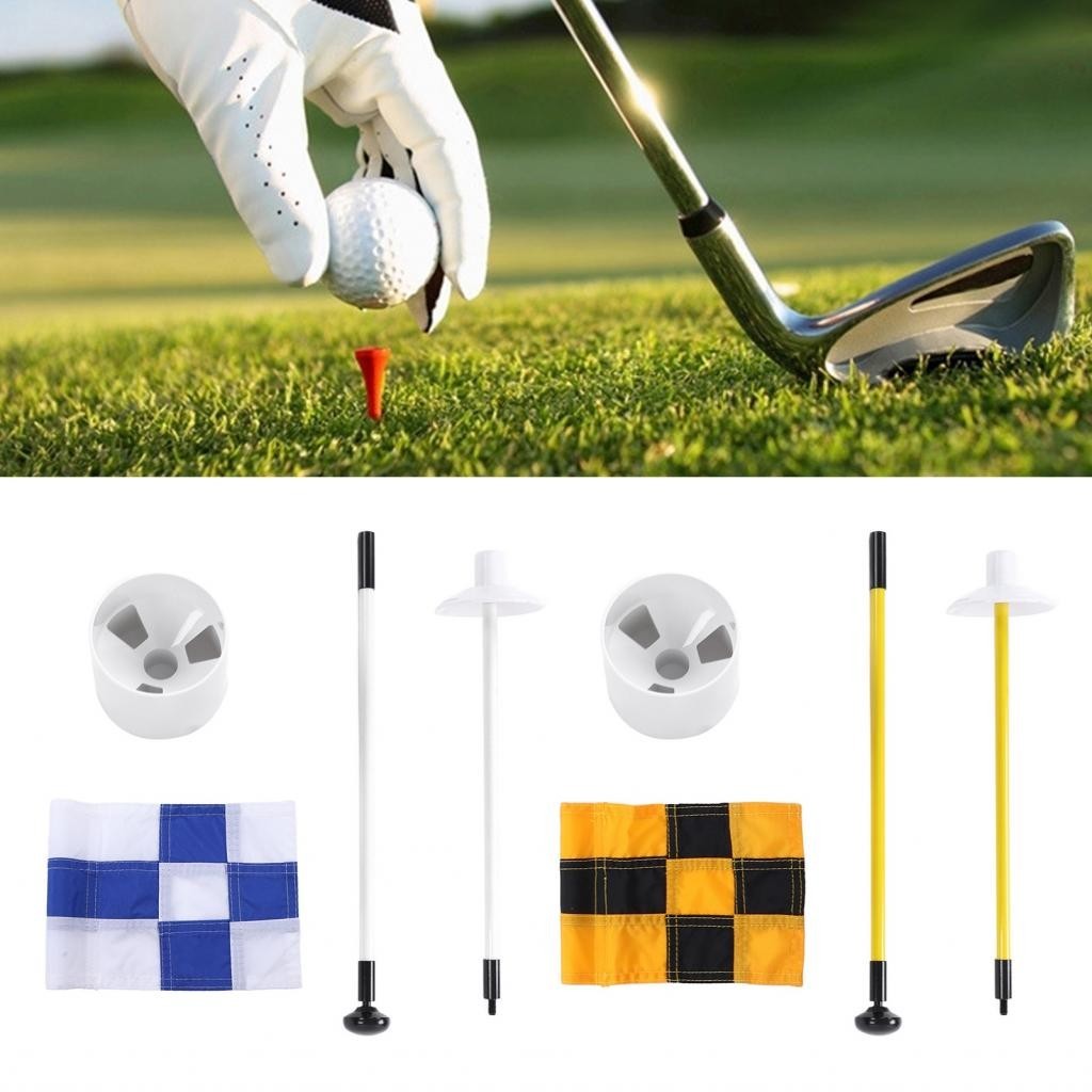 Nearbeauty Flags Hole Pole Cup Set Portable Flagpole Three Drainage ...