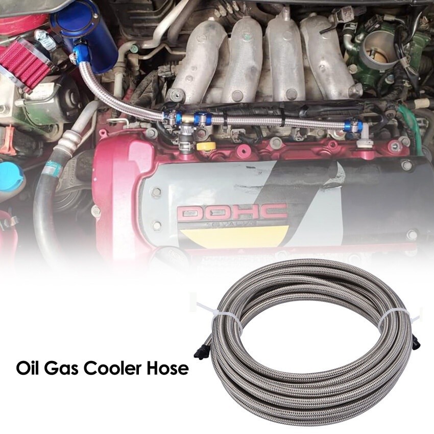 RQ＞2m Universal Silver Fuel Hose Oil Gas Cooler Line Pipe Modifider Car ...