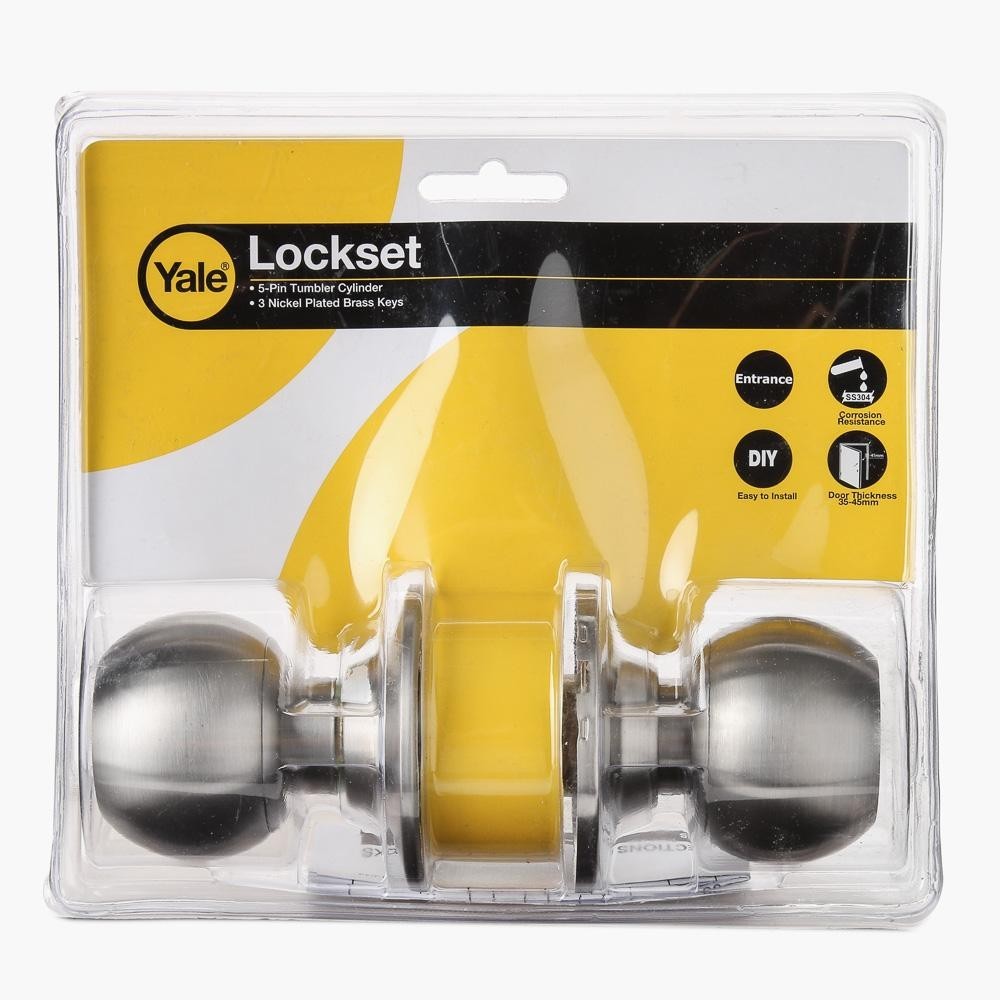 Yale Satin Stainless Steel Standard Duty Cylindrical Lock Set YLHCA5127 ...
