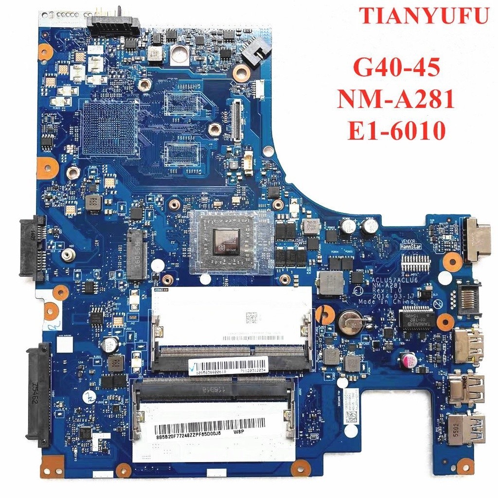 RQ+For Lenovo G40-45 Laptop motherboard ACLU5 ACLU6 NM-A281 motherboard with cpu ( For amd CPU ...