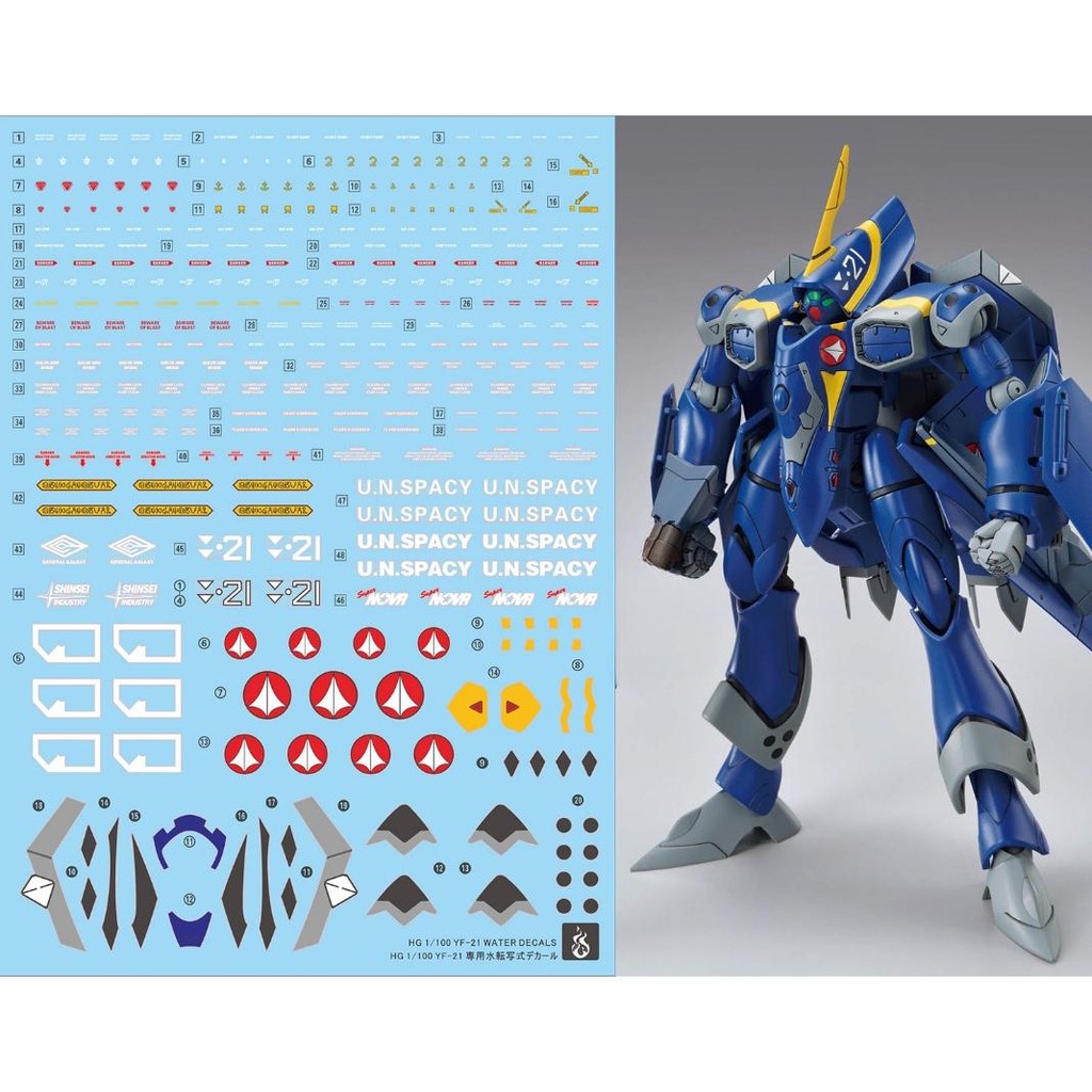 YAN / FLAME HG 1/100 YF-21 Fluo Water slide decal | Shopee Philippines