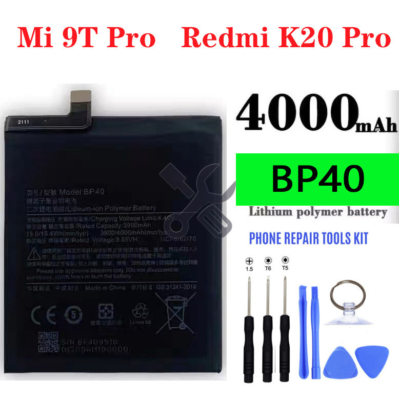 Battery For Xiaomi Mi 9T Pro Redmi K20 Pro Battery BP40 Replacement ...