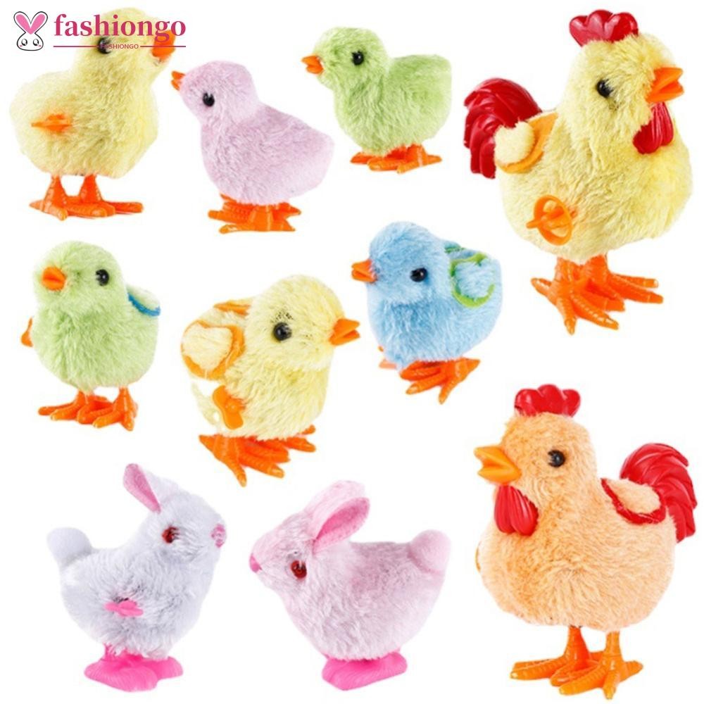 FASHIONGO Plush Wind Up Chicken Jumping Walking Hopping Cartoon Plush ...