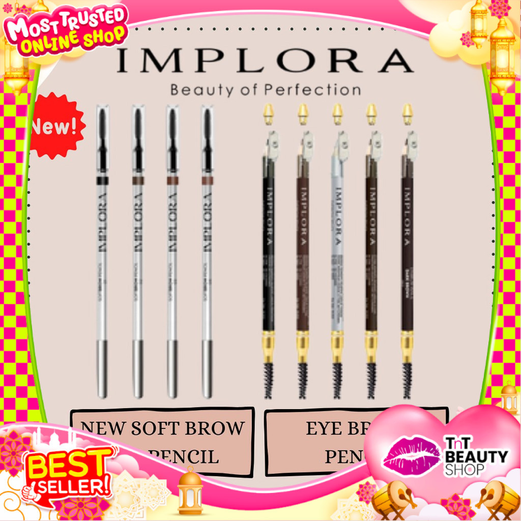 IMPLORA Eye Brow Pencil 2 IN 1 - Eyebrow Pencil (Pencil + SHARP + BRUSH ...