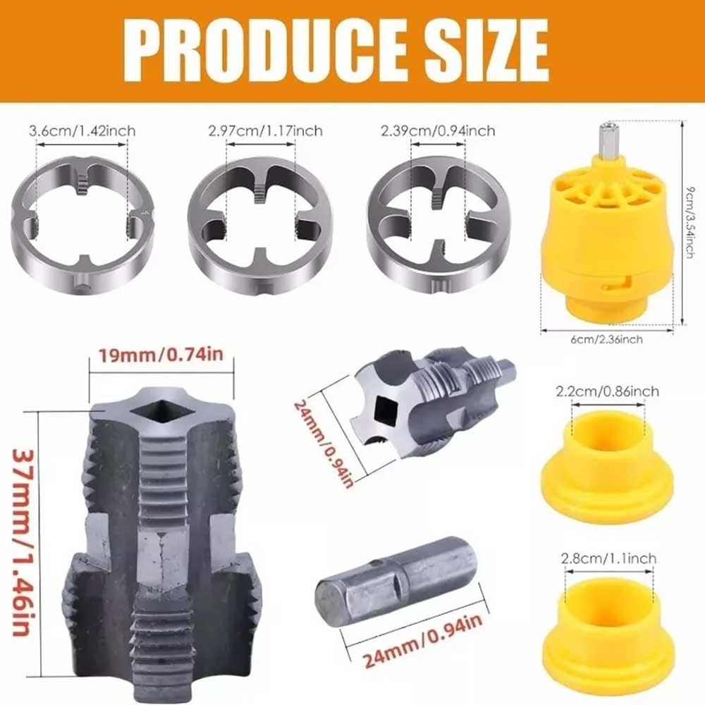 PVC Pipe Threader Kit with 1/2In 3/4 In 1 Inch Dies Pipe Threader Pipe ...