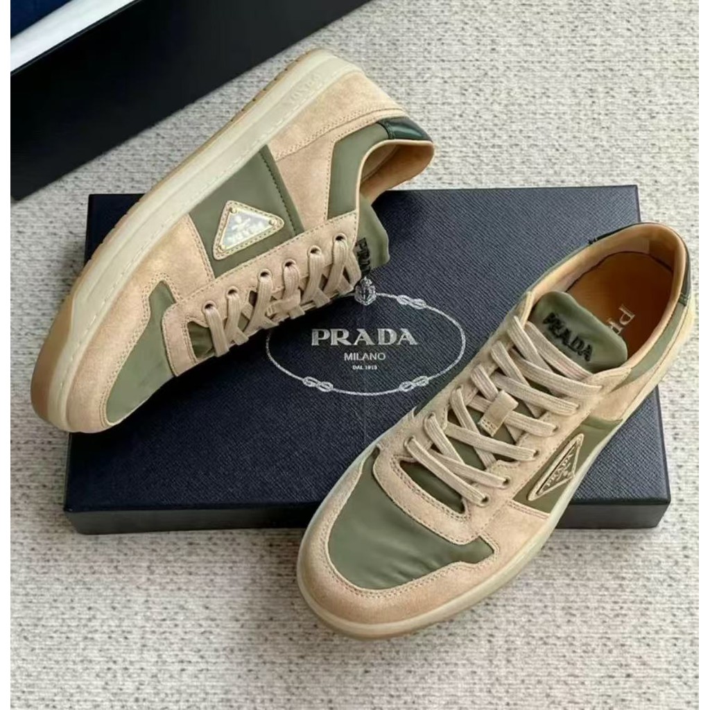 Prada Triangle Logo Couple Casual Sneakers | Shopee Philippines