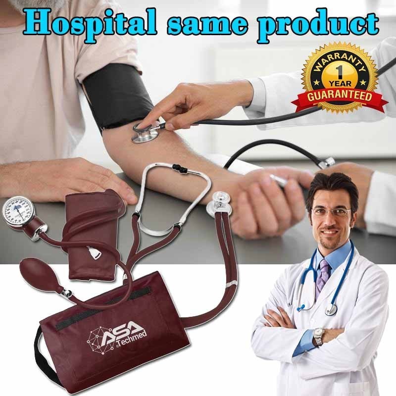Manual Blood Pressure Monitor Set Stethoscope And Sphygmomanometer BP ...