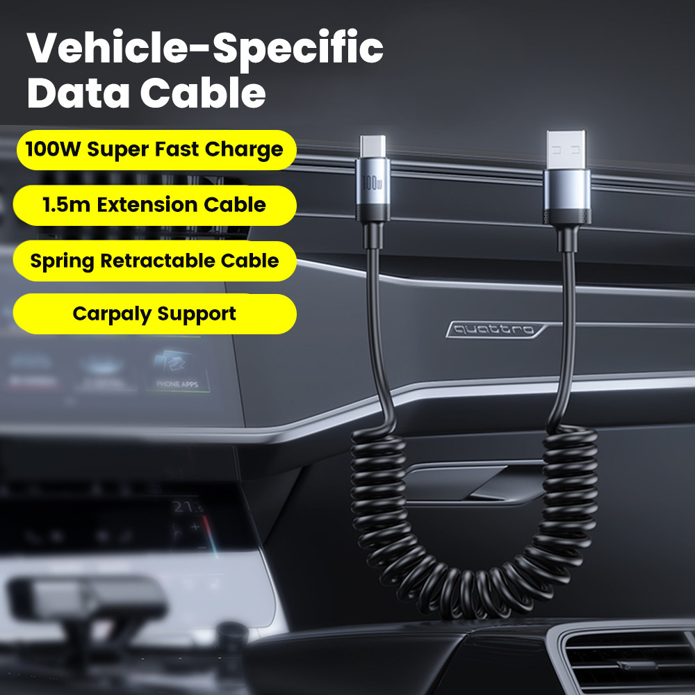 Twitch 1.5M 100W PD Fast Charging Type C to Type C Spring Cable USB to ...