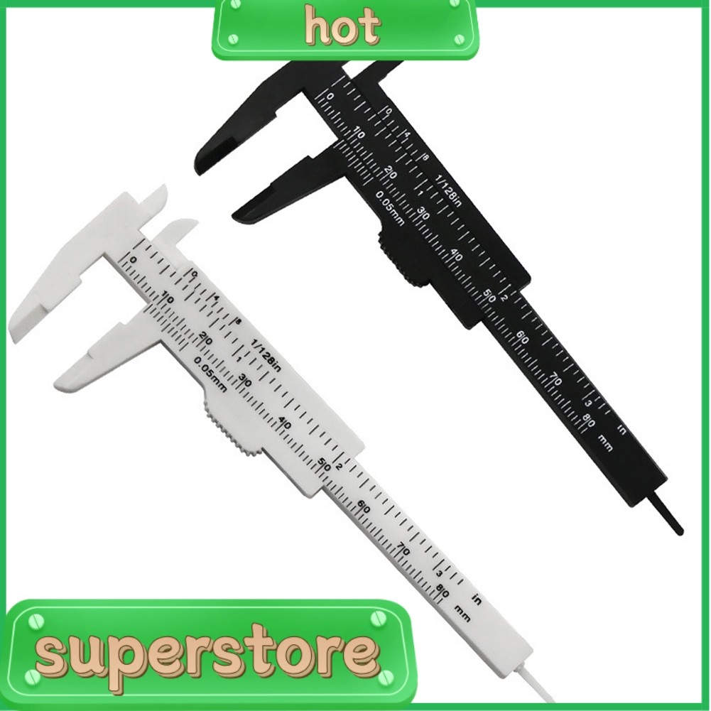 SUPER| 80mm Mini Plastic Sliding Vernier Caliper Gauge Measure Tool ...