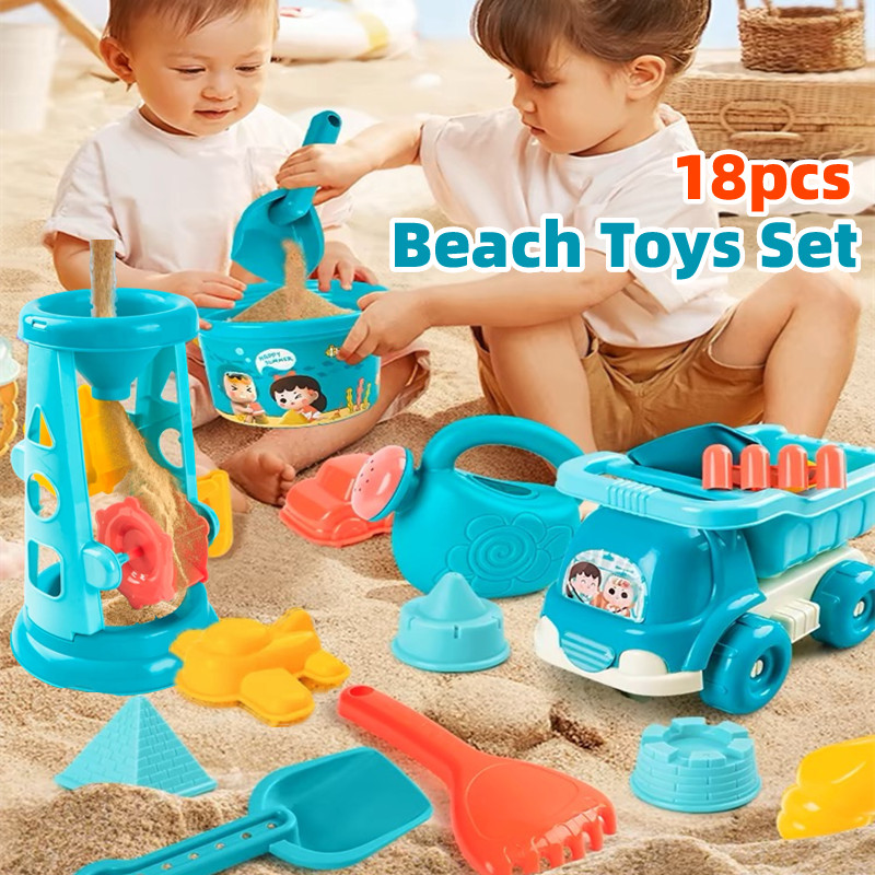 18PCS Beach Sand Toy Set for Kid Beach Sand Digging Shovel Summer ...